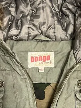 BONGO | Jackets & Coats | Vintage Bongo Green Fur Hood Utility Bomber ...